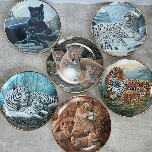 Accents | National Wildlife Federation Big Cats Collector Plates Set Of ...